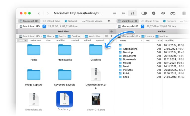 Unzip & Open GZ File on Mac | Download Commander One
