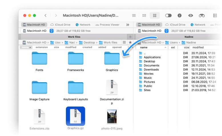 Unzip & Open GZ File on Mac | Download Commander One